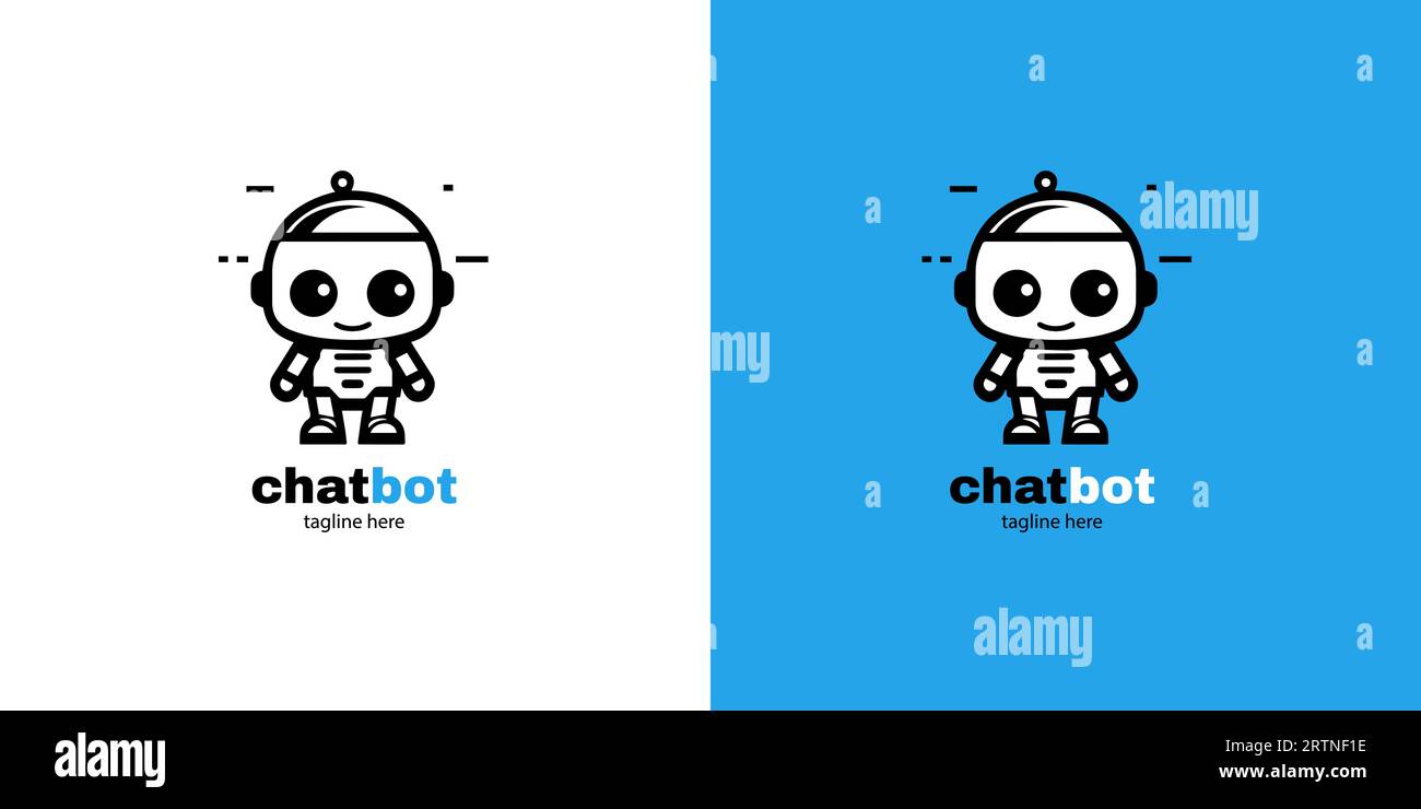 Robot Chatbot Head Icon Sign Design Vector Illustration On White And Blue Background Cute Ai