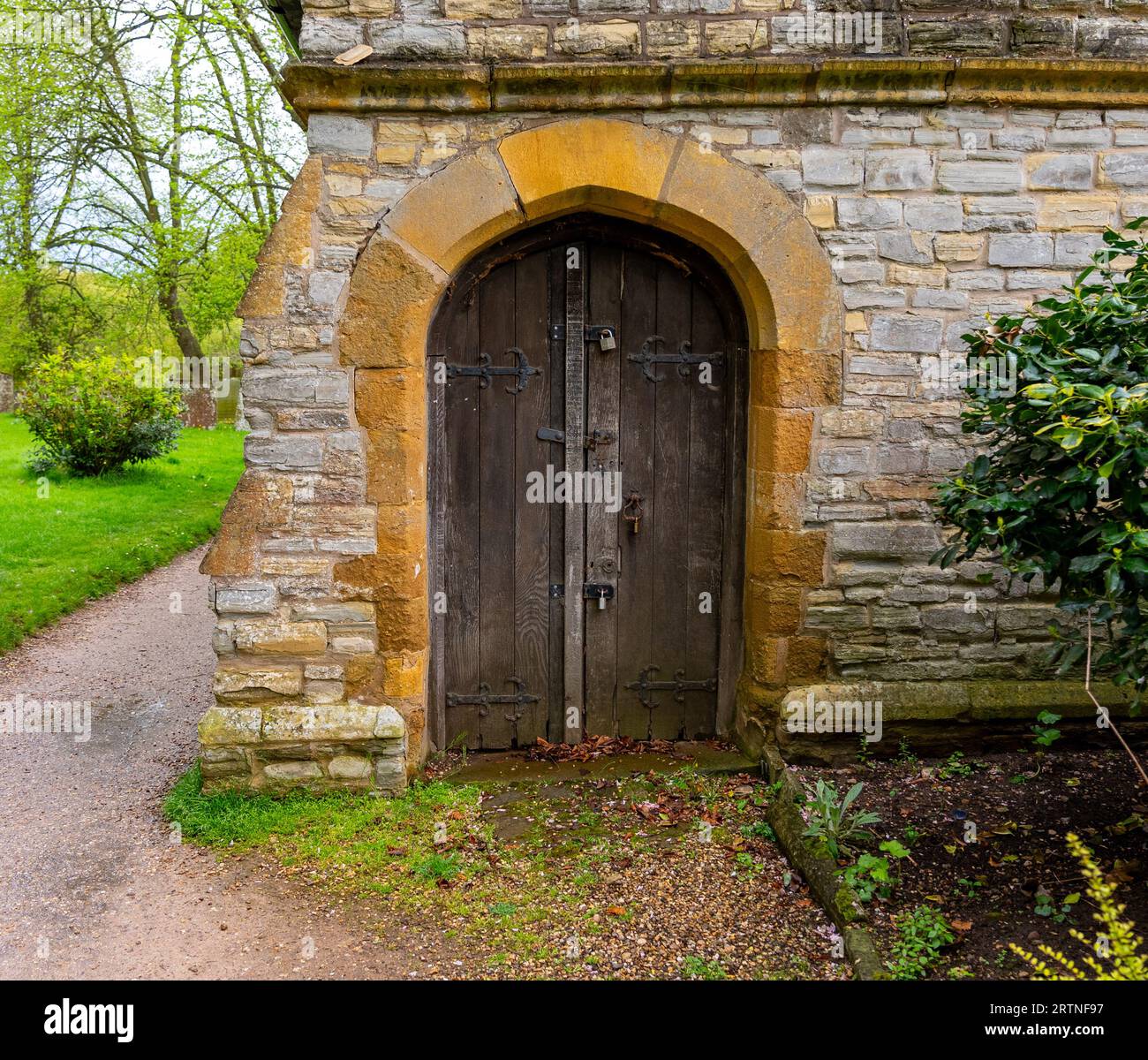 Old Church Doors and Gothic Architecture, in the UK Stock Photo - Alamy