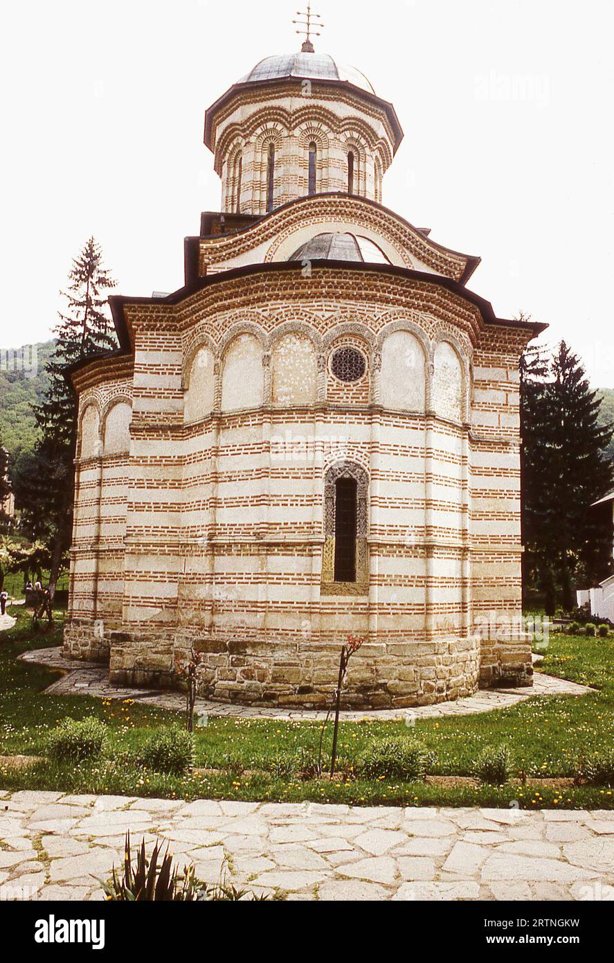 Cozia Monastery, Valcea County, Romania. Exterior of the medieval era ...