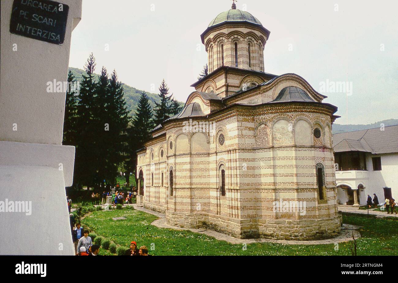 Cozia Monastery, Valcea County, Romania. Exterior of the medieval era ...