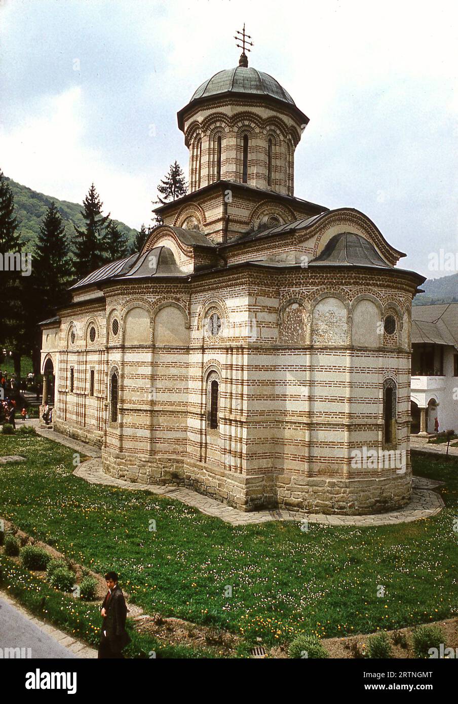 Cozia Monastery, Valcea County, Romania. Exterior of the medieval era ...