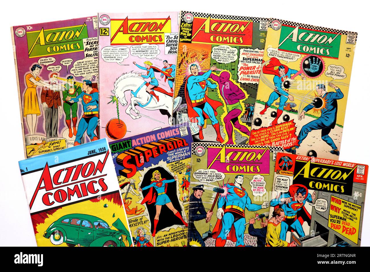 Vintage Covers of ACTION COMICS - DC Comics. American Comic book with ...