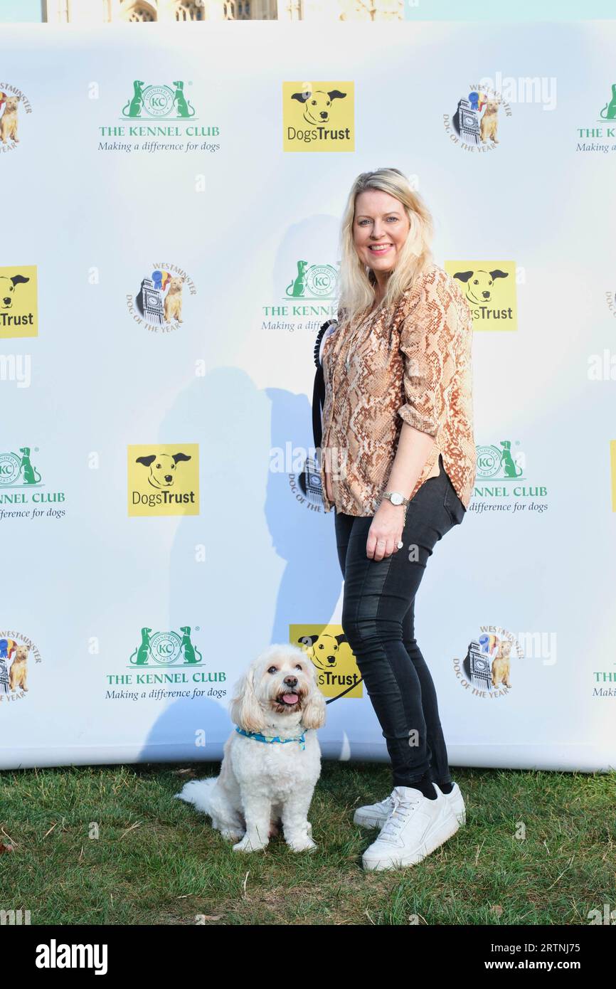 EDITORIAL USE ONLY Mims Davies competes with TJ, Cockapoo at the ...