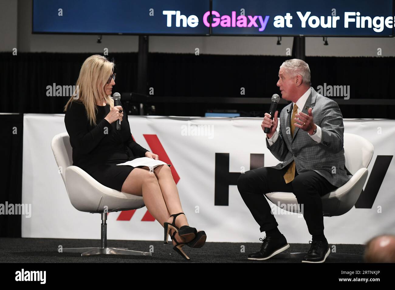 Television news anchor Tricia Keen (L) and President/CEO Vegas Golden ...