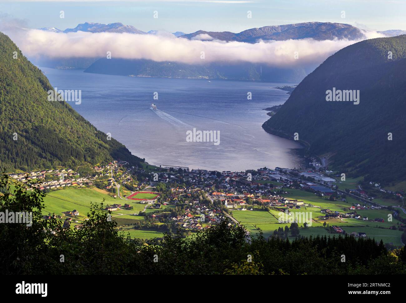 Overview of the community Vikøyri (Vik, Vestalnd, Norway) situated at ...