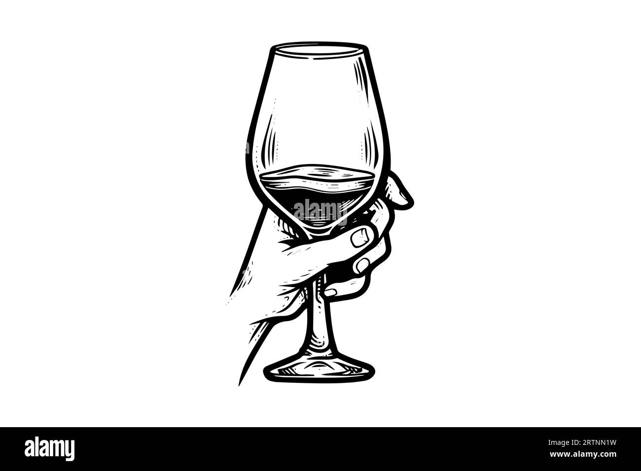 Wine Glass In Hand Drawn Ink Sketch Engraving Style Vector Illustration Stock Vector Image And Art