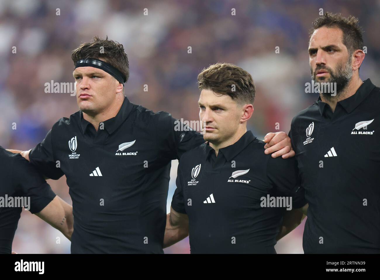 Paris, France. 9th Sep, 2023. (L-R) Scott Barrett, Beauden Barrett and ...