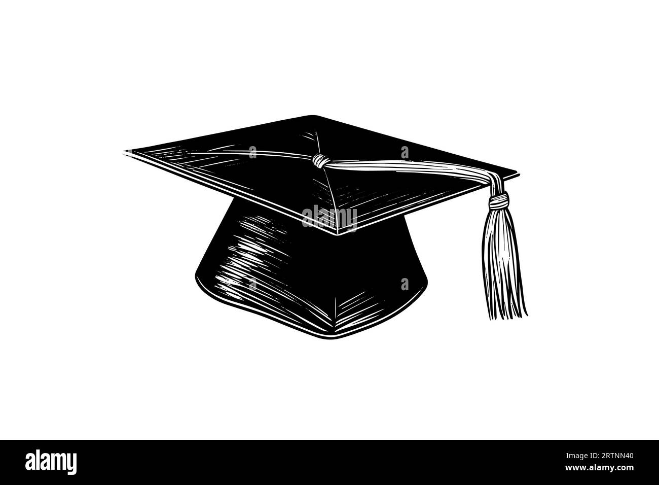Graduation hat hand drawing vintage engraving vector illustration Stock ...