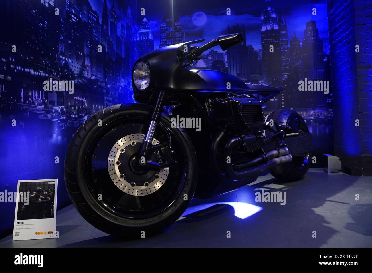 The Batbike from the 2022 The Batman Movie at the DC Comics and Warner ...