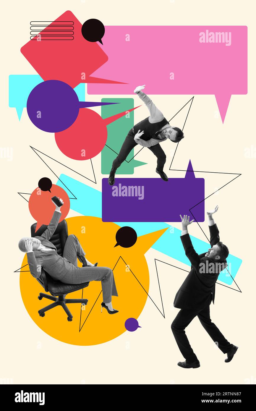 Arguing and words fight. Employees emotionally expressing ideas ...