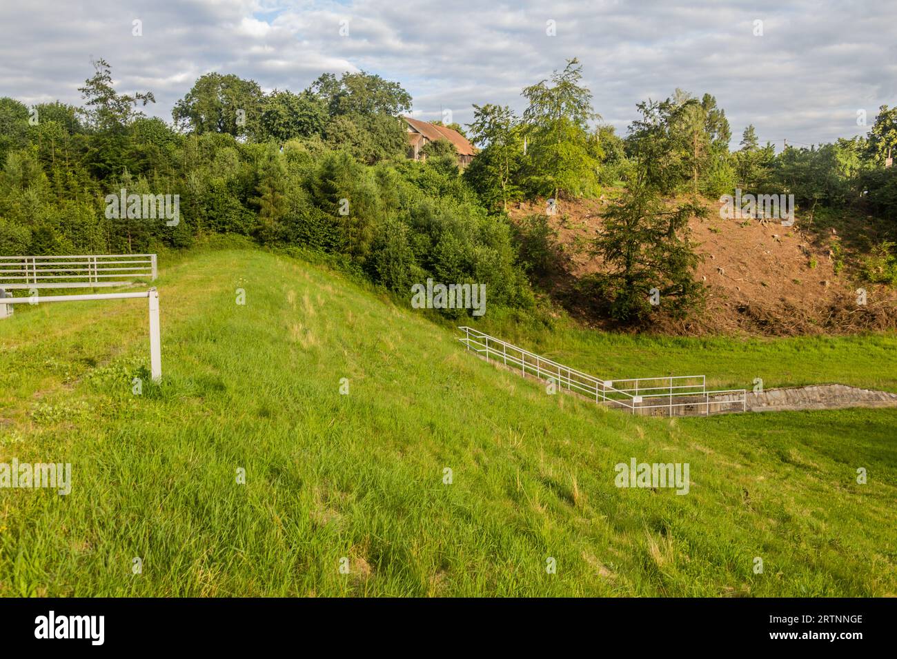 Detention basin dam on Cermna river, Czech Republic Stock Photo - Alamy
