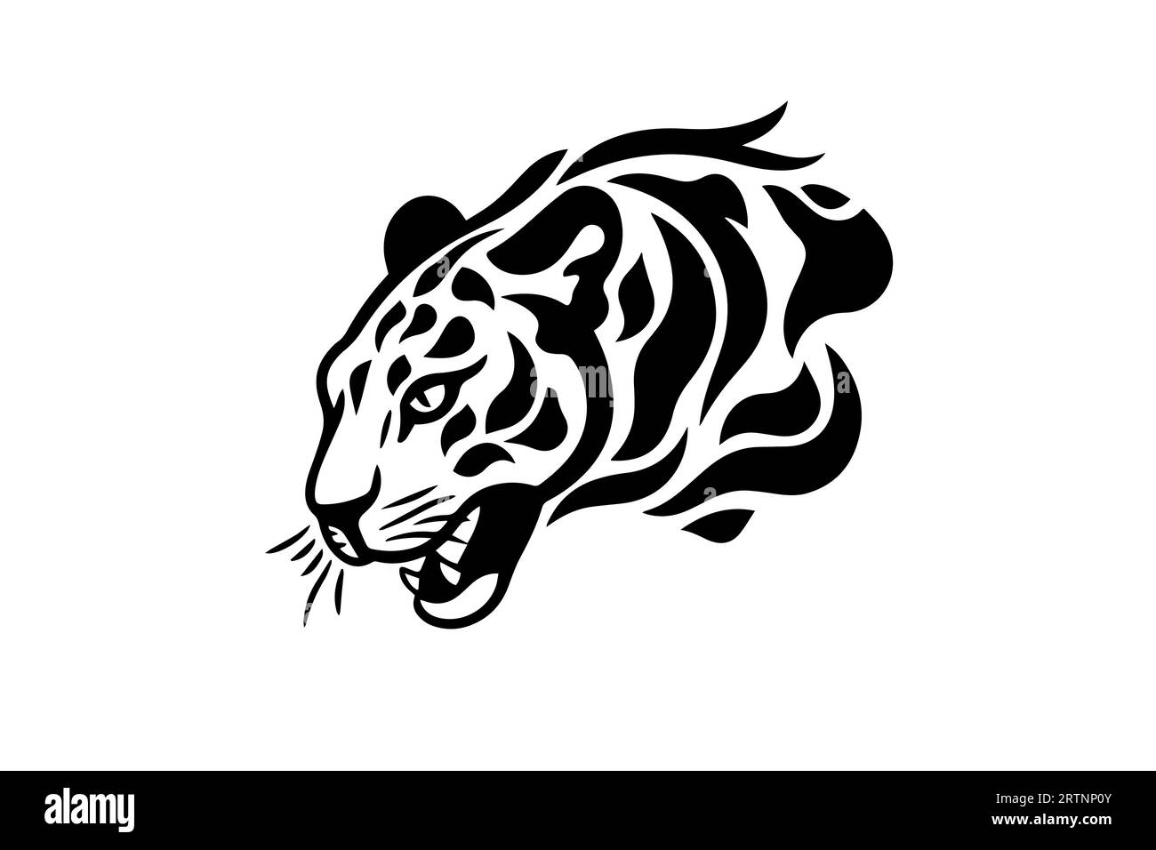 Leopard head logotype or mascot hand drawn ink sketch. Engraving style ...