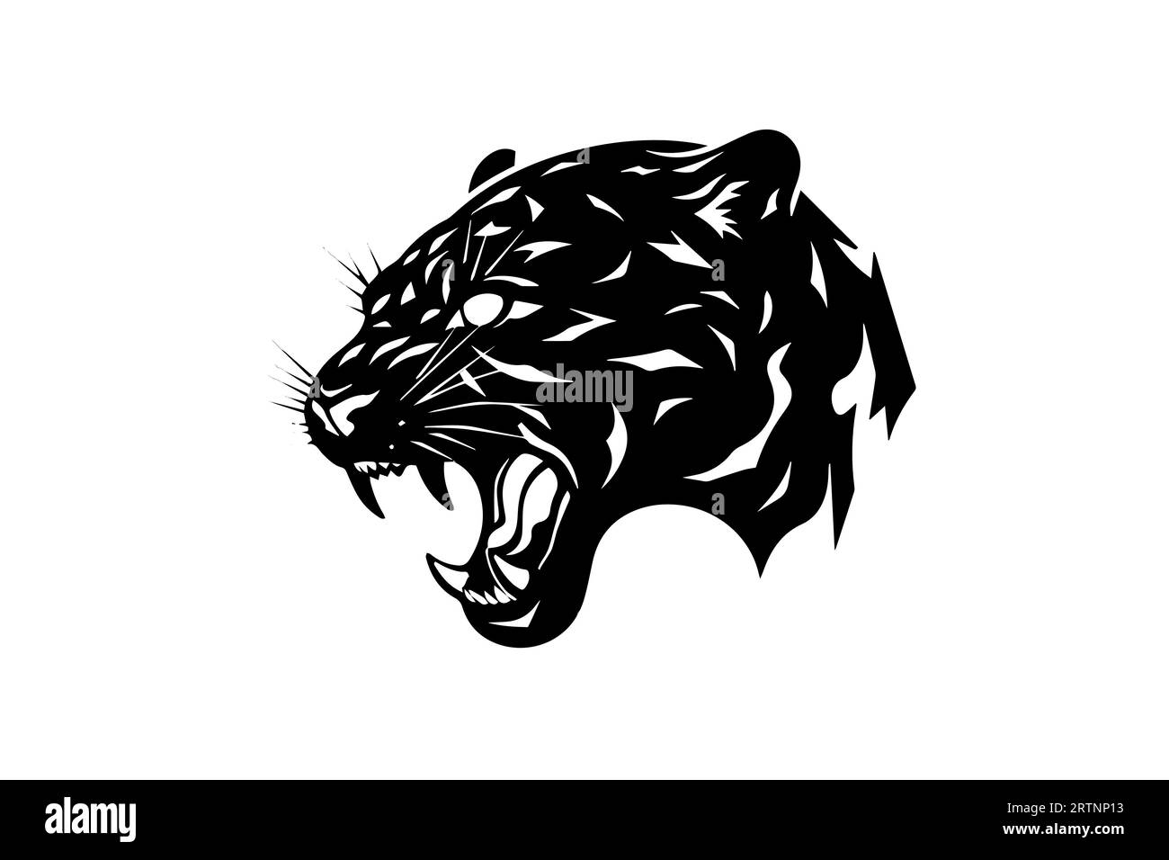 Leopard head logotype or mascot hand drawn ink sketch. Engraving style ...