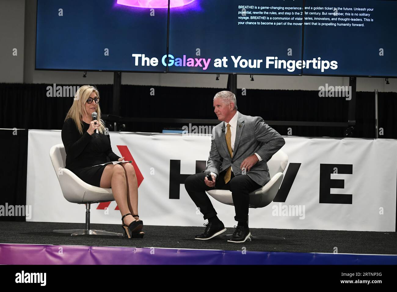 Las Vegas, USA. 13th Sep, 2023. Television news anchor Tricia Keen (L ...