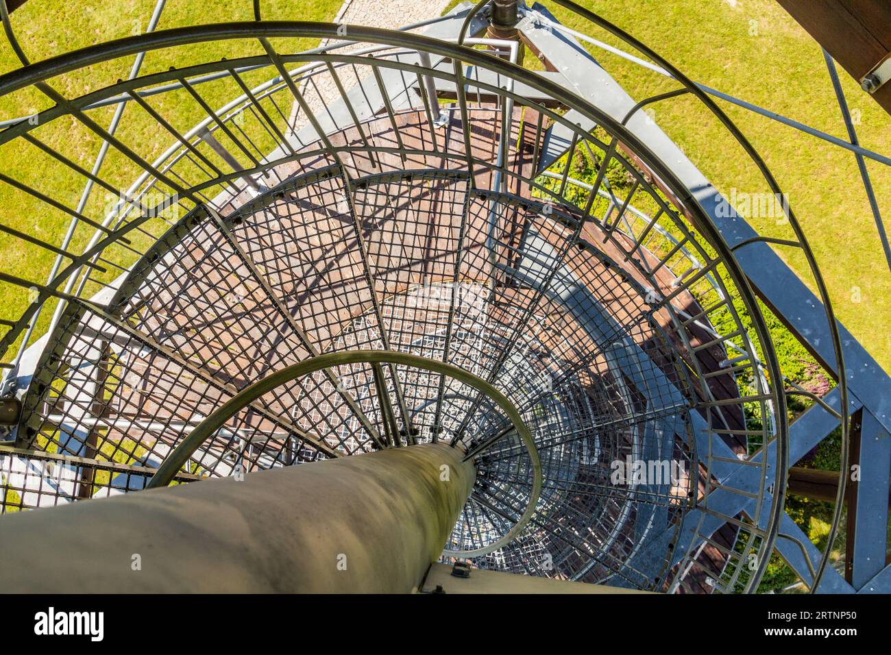 Spiral stairway of Marianka lookout tower near Cermna,Czech Republic ...
