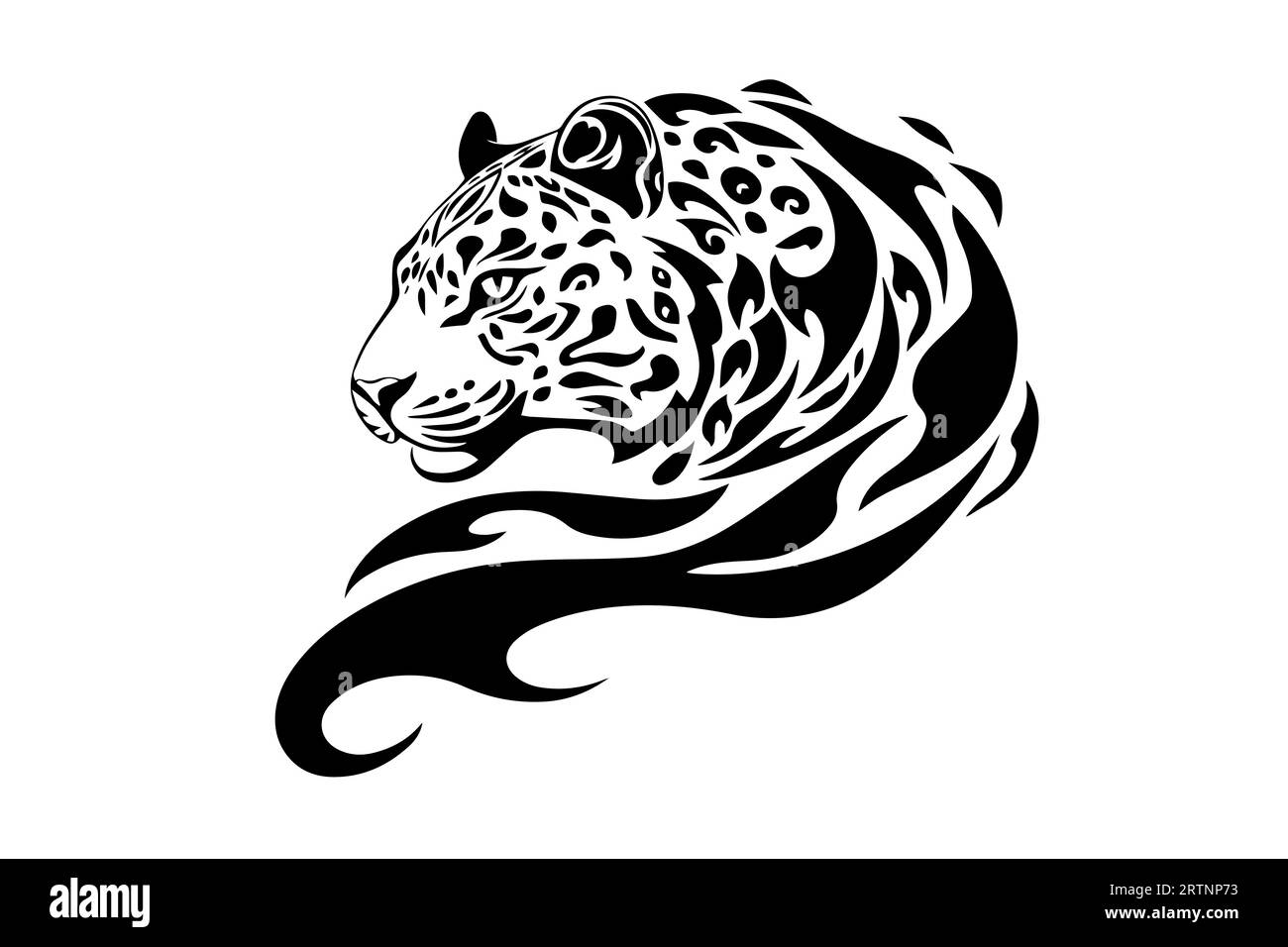 Leopard head logotype or mascot hand drawn ink sketch. Engraving style ...