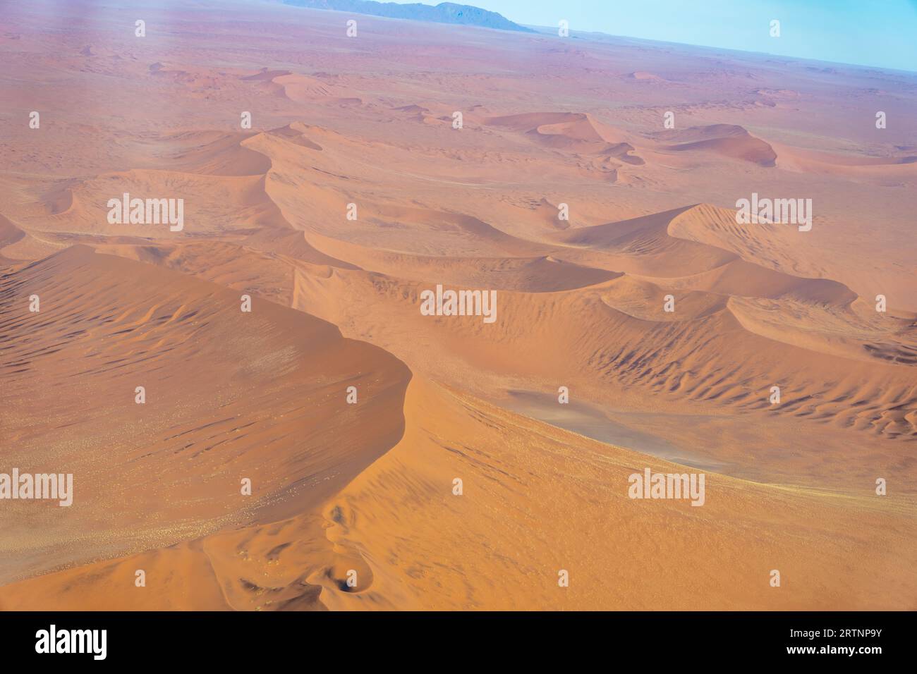 Aerial photography of the red sand dunes, Sossusvlei, Namib-Naukluft ...