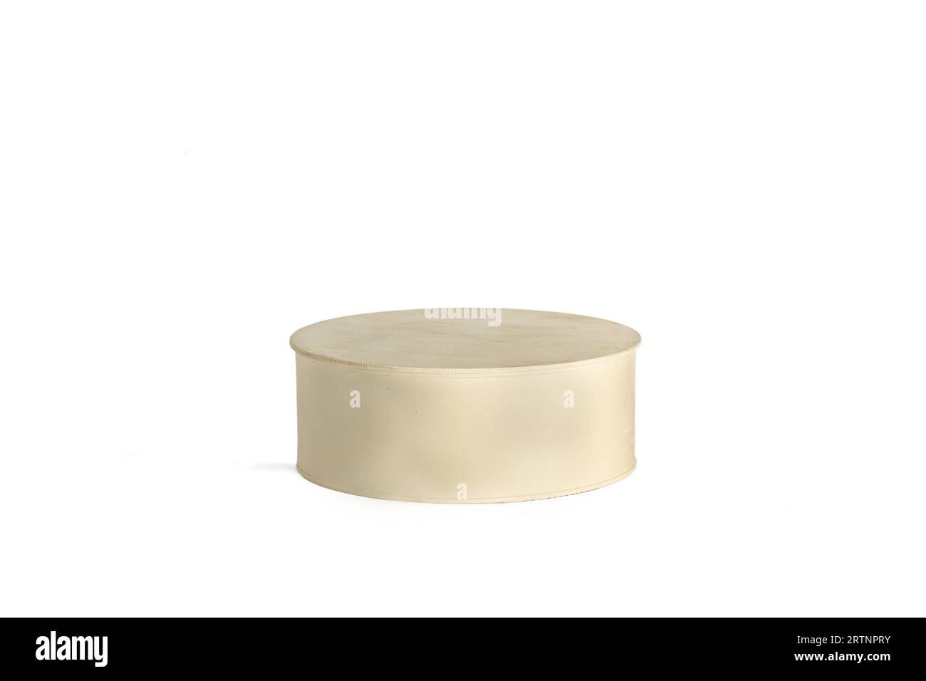 A round white box on a white background with copy space Stock Photo - Alamy