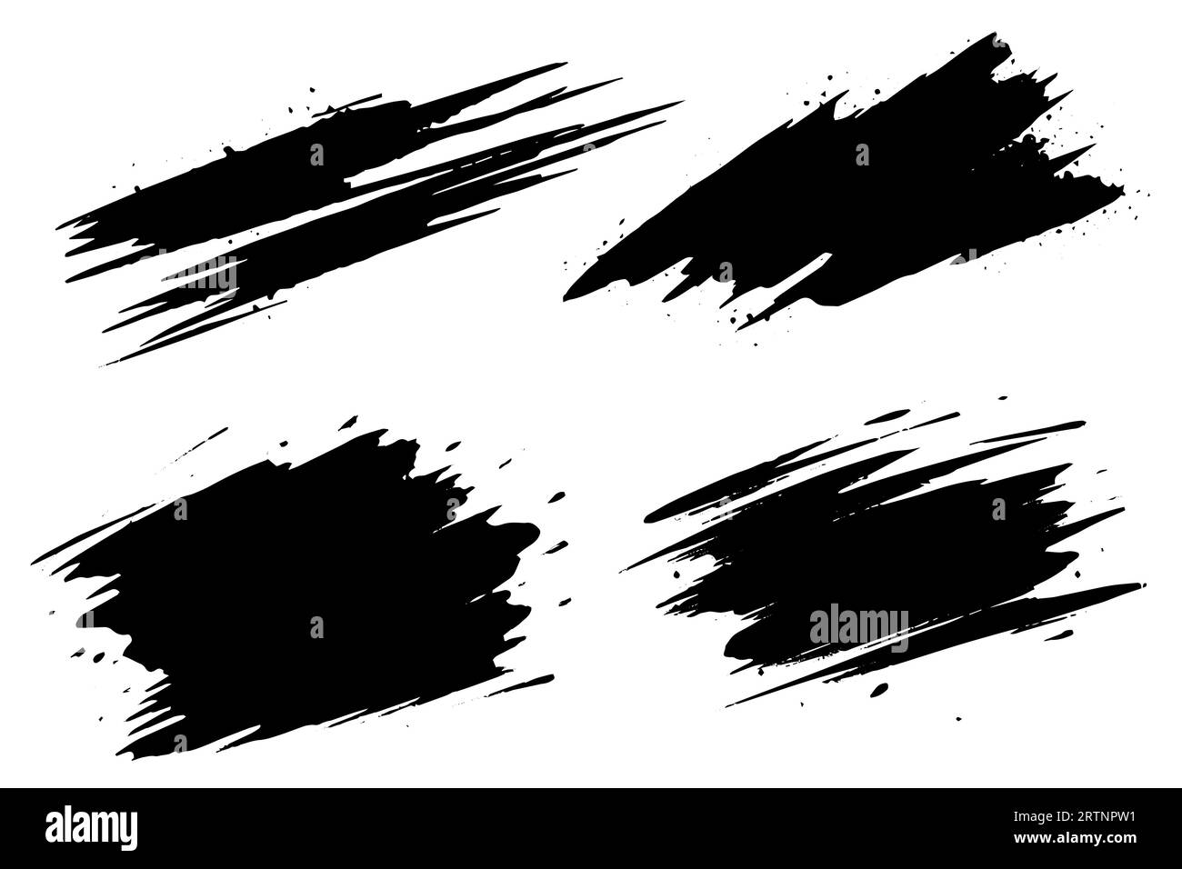 Vector set of ink splashes. Black inked splatter dirt stain splattered ...