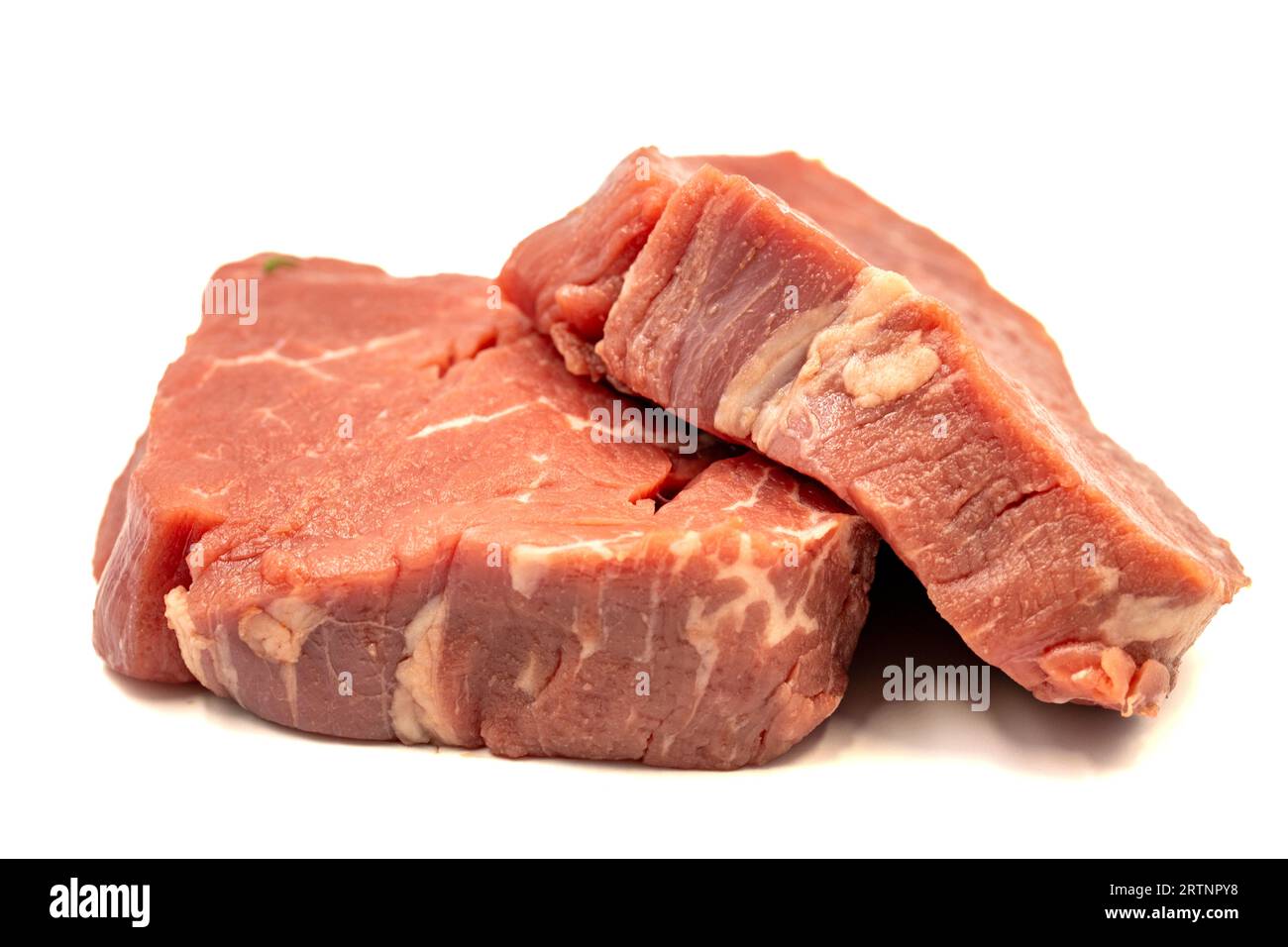 Raw beef tenderloin isolated on white background. Raw beef tenderloin ...