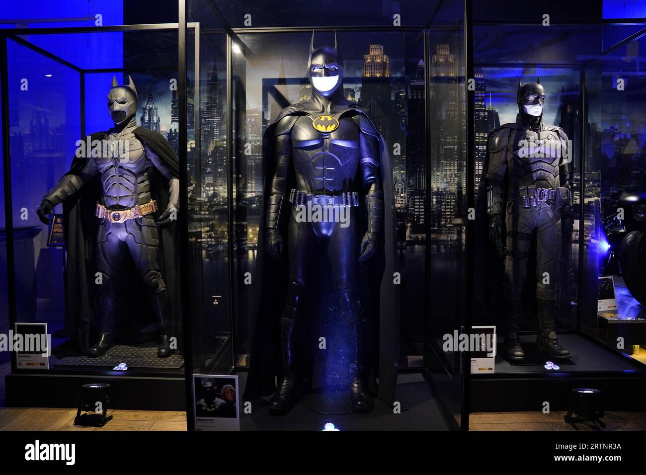 Costumes worn in the Batman movies at the DC Comics and Warner Bros ...