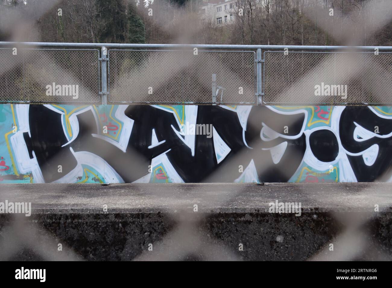 Graffiti on a train track Stock Photo - Alamy