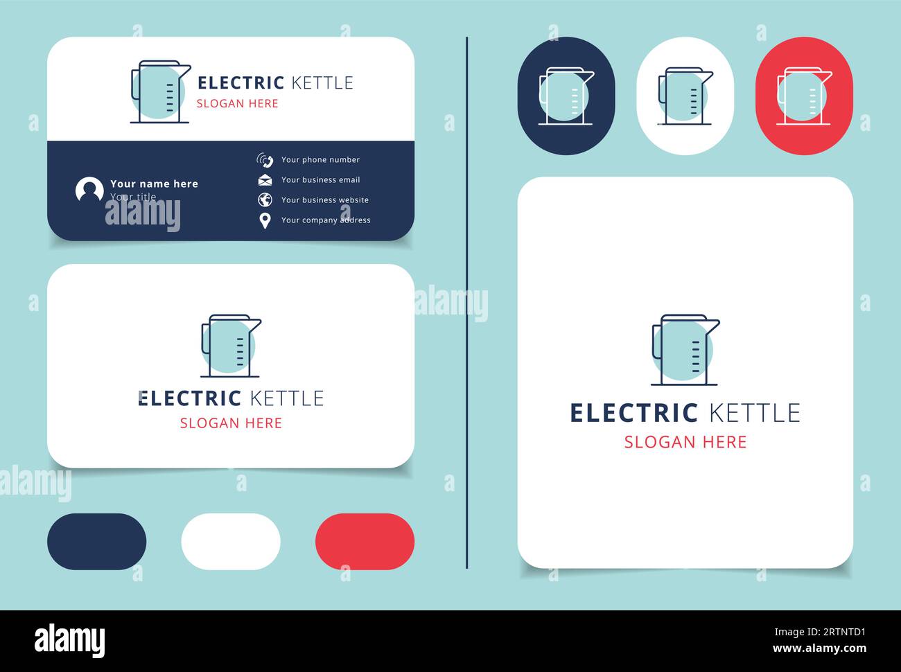 Electric kettle logo design with editable slogan. Branding book and ...