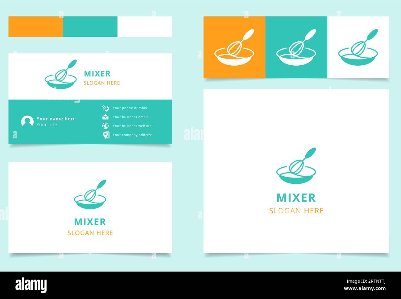 Mixer logo design with editable slogan. Branding book and business card ...