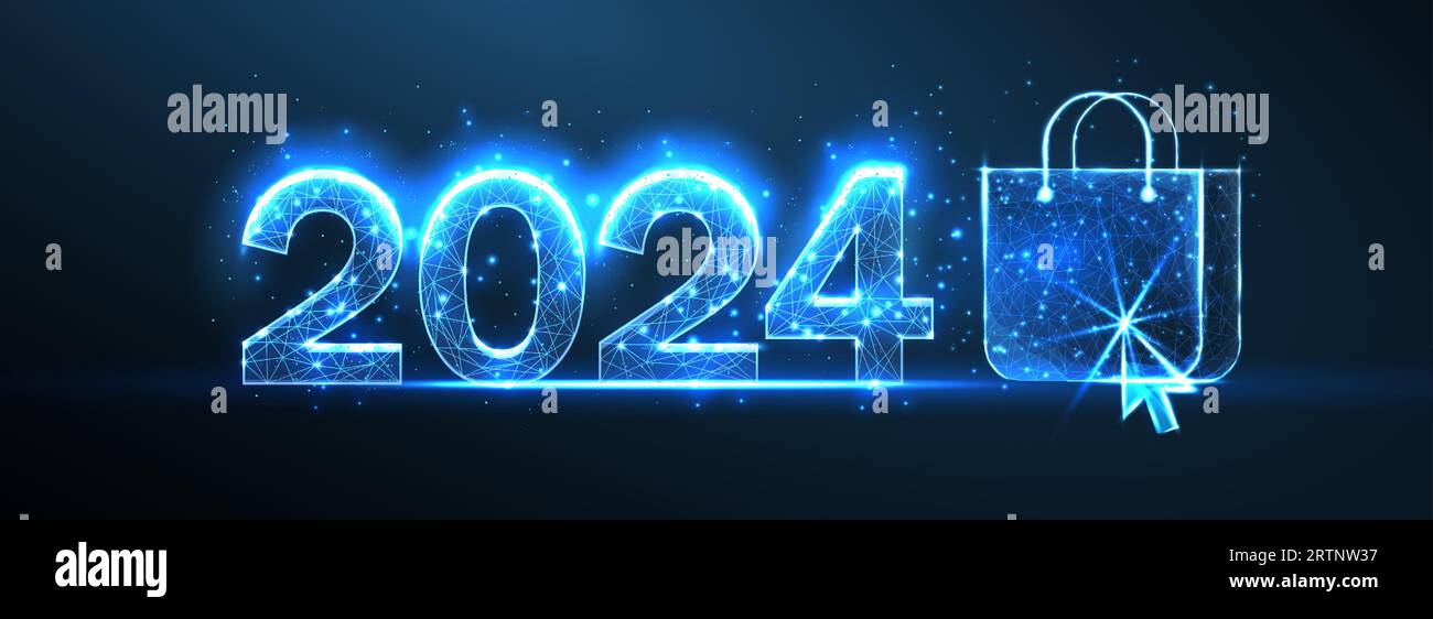 Sale 2024 2024. New year blue background Stock Vector Image & Art - Alamy