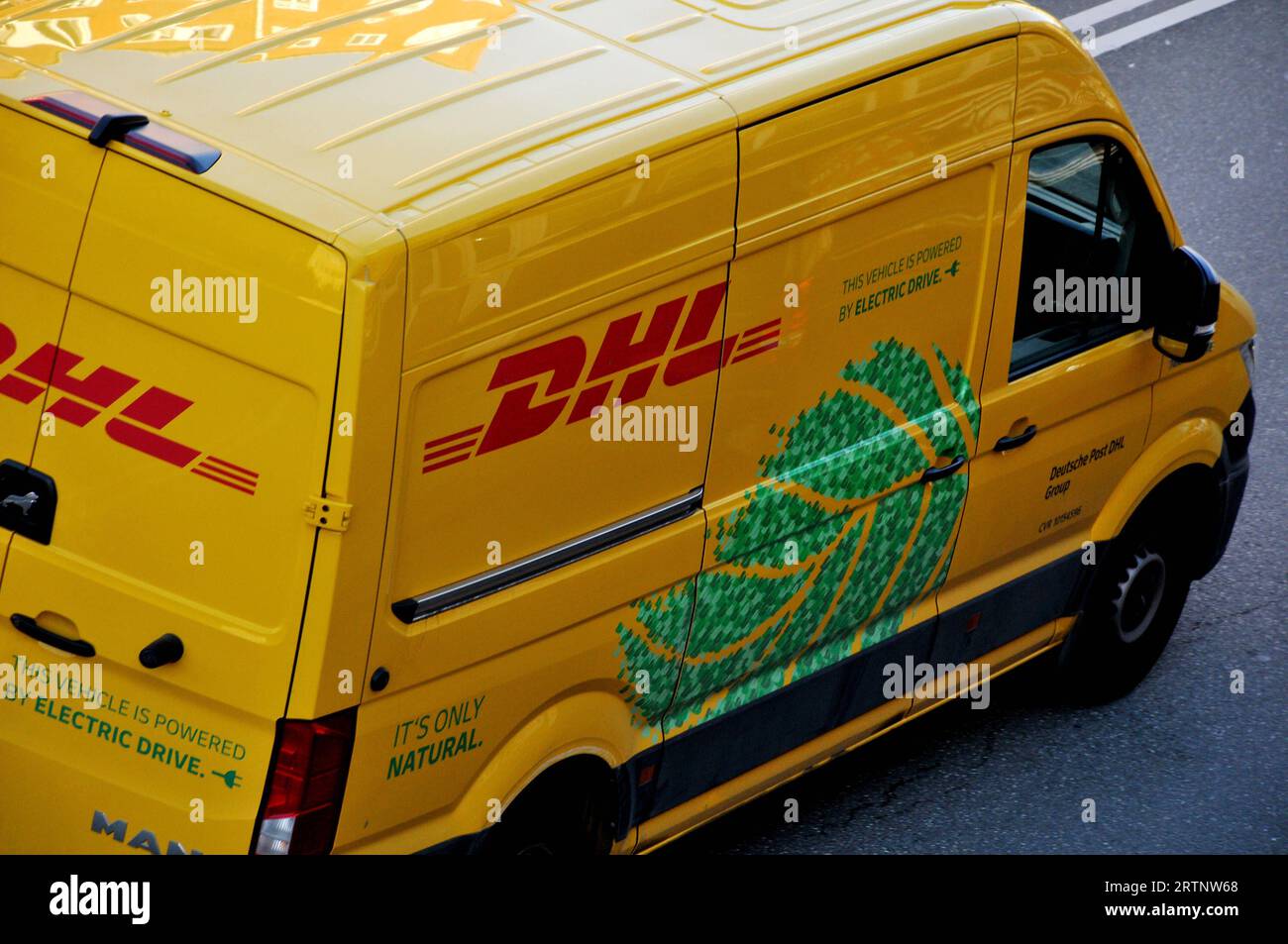 Kastrup/Copenhagen/Denmark/13 September 2023/.DHL packets delivery van ...