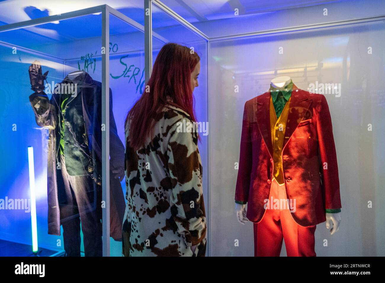 London, UK. 14 September 2023. A staff member views (R) The Joker's ...