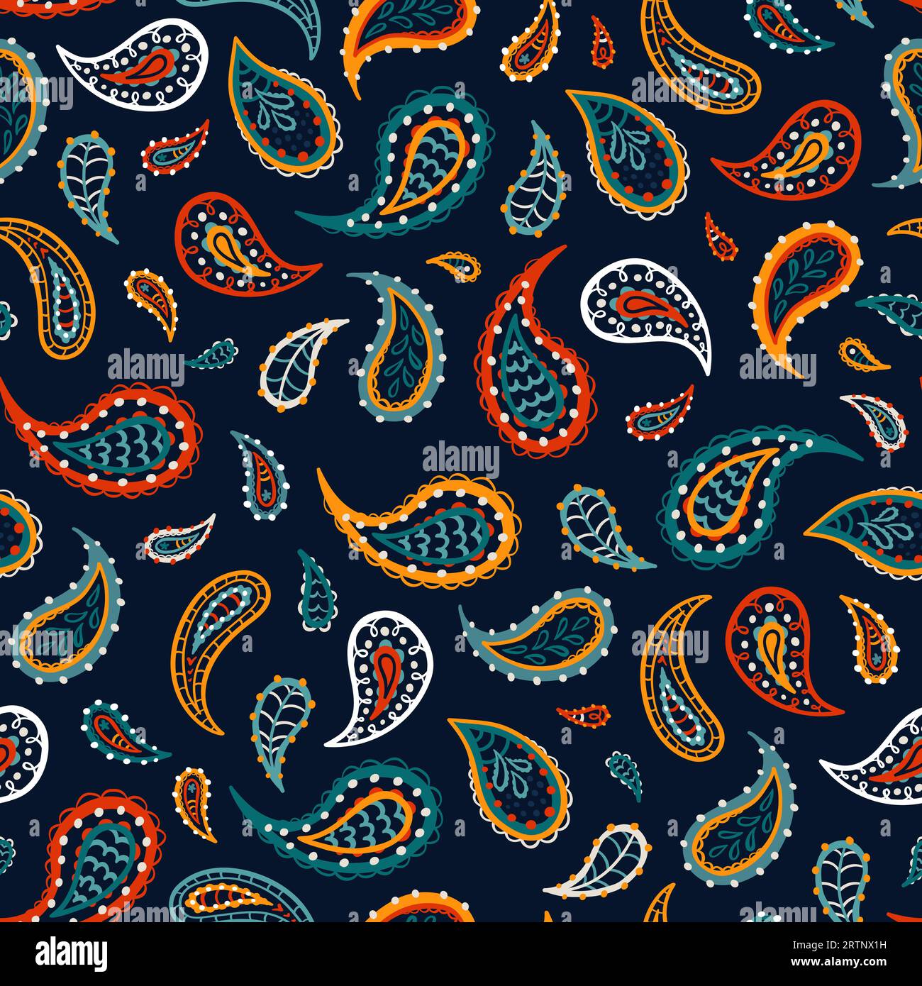 Lovely hand drawn Paisley seamless pattern, abstract background, great ...