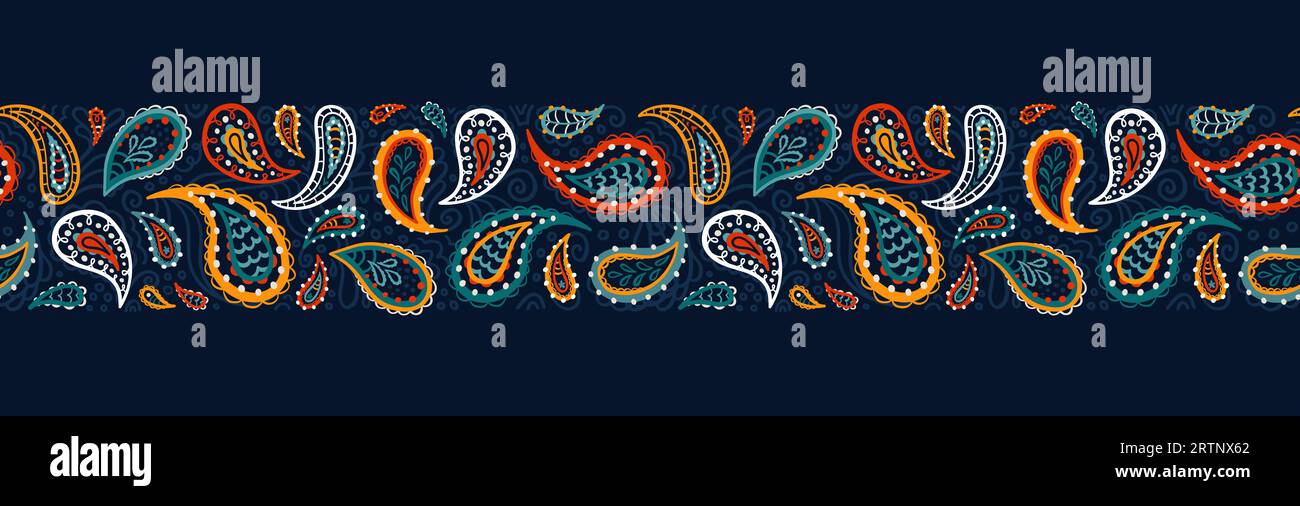 Lovely hand drawn Paisley seamless pattern, abstract background, great ...