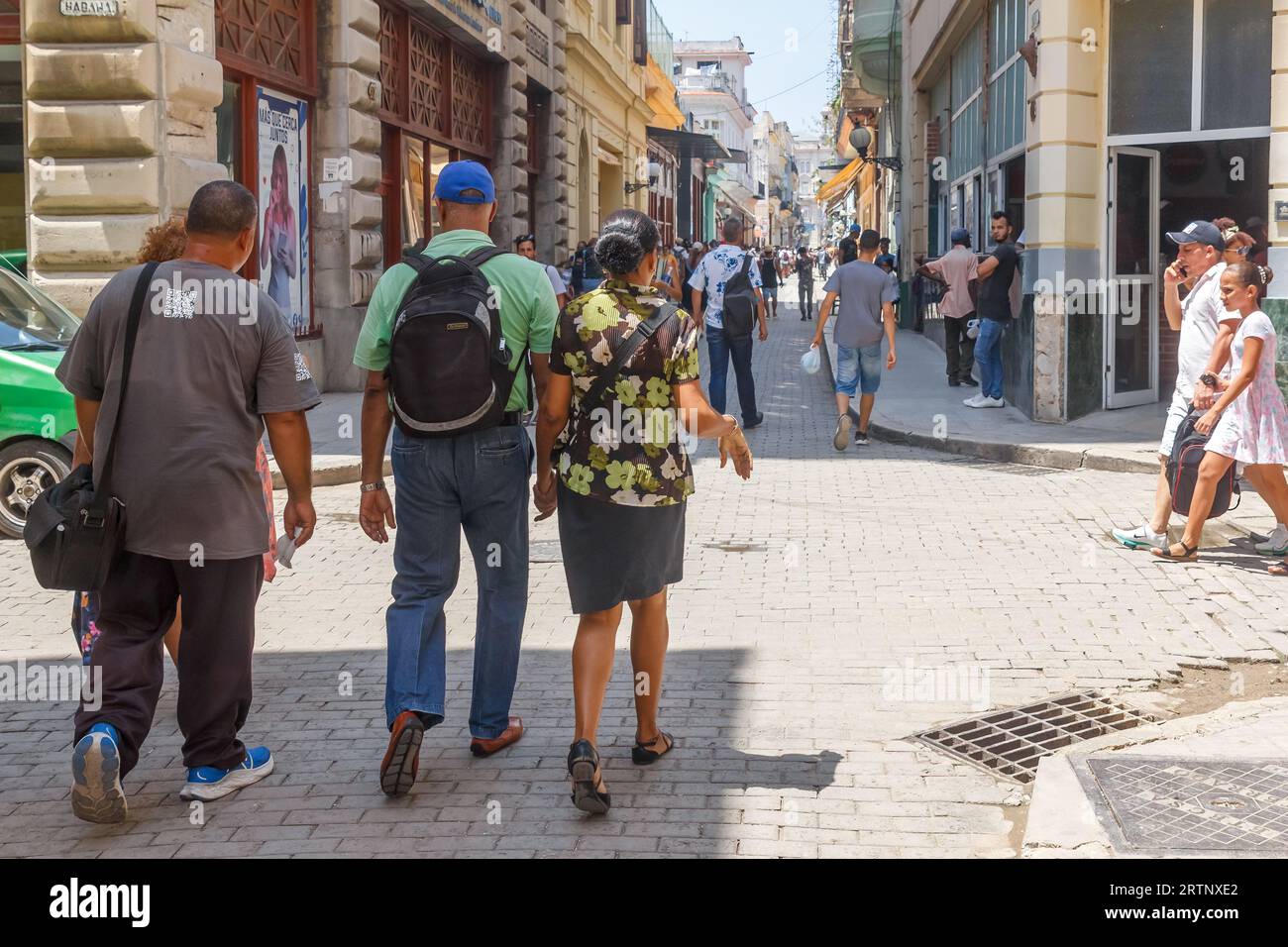 Havana, Cuba - August 30, 2023: Cuban people are out and about a ...