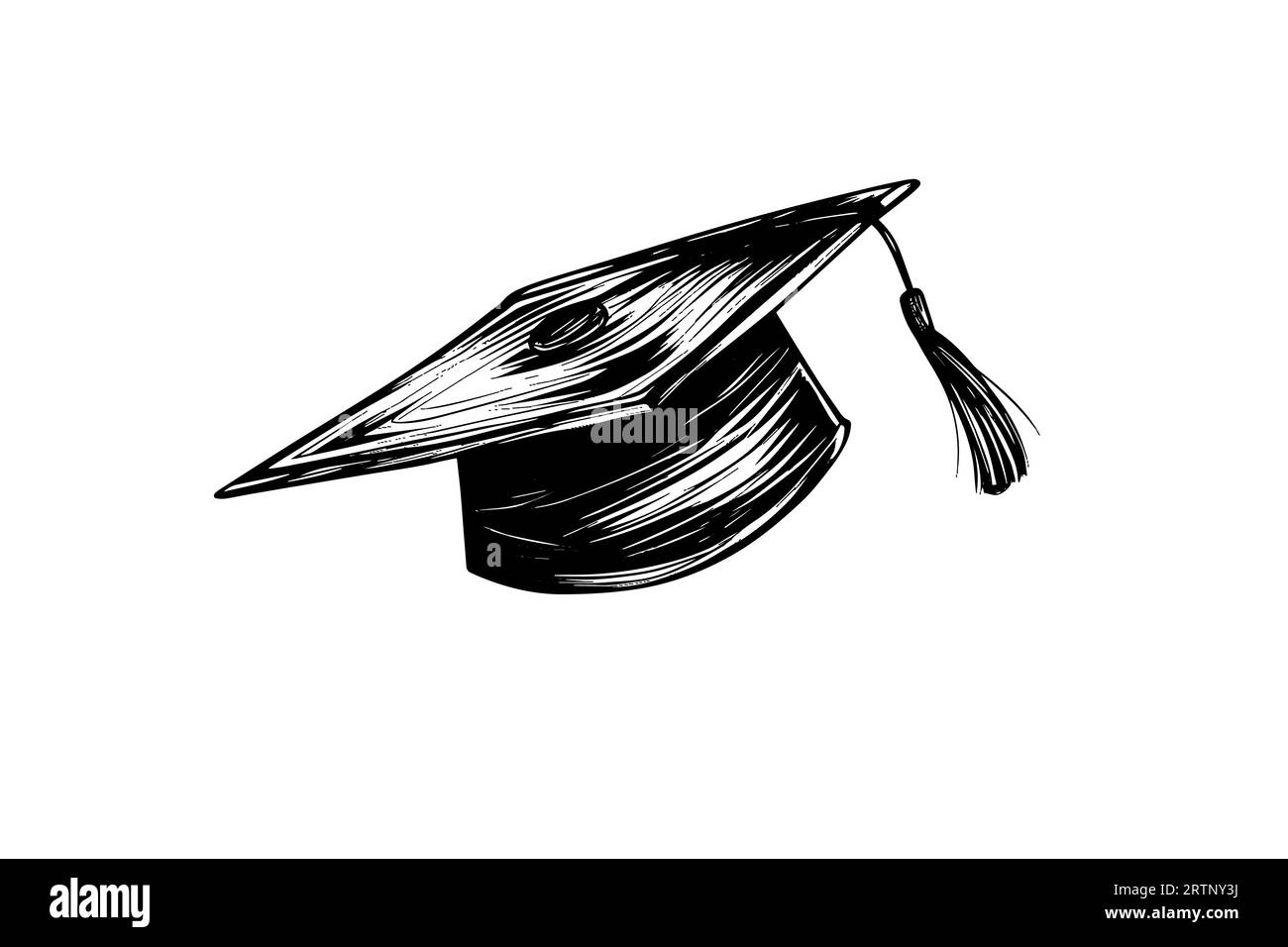 Graduation hat hand drawing vintage engraving vector illustration Stock ...