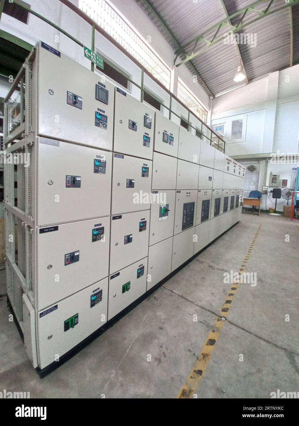 An electrical wiring power panel with various control wiring diagrams ...