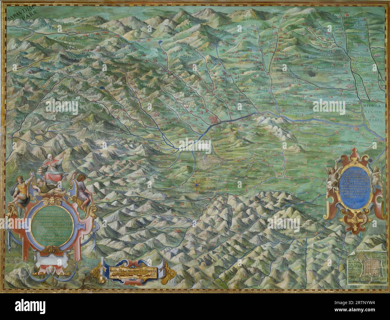 Antique world maps HQ – Piedmont and Monferrato 1583. 330x442 Stock ...