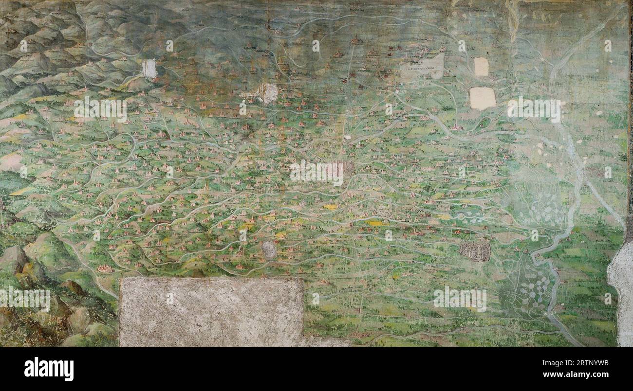 Antique world maps HQ – Map of the Territory of Bologna 1570-75 Stock ...