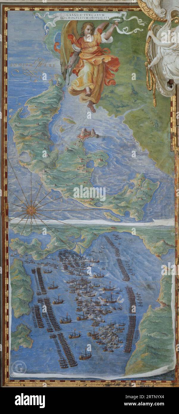 Antique world maps HQ – Island of Corfu and Battle of Lepanto 1583 ...