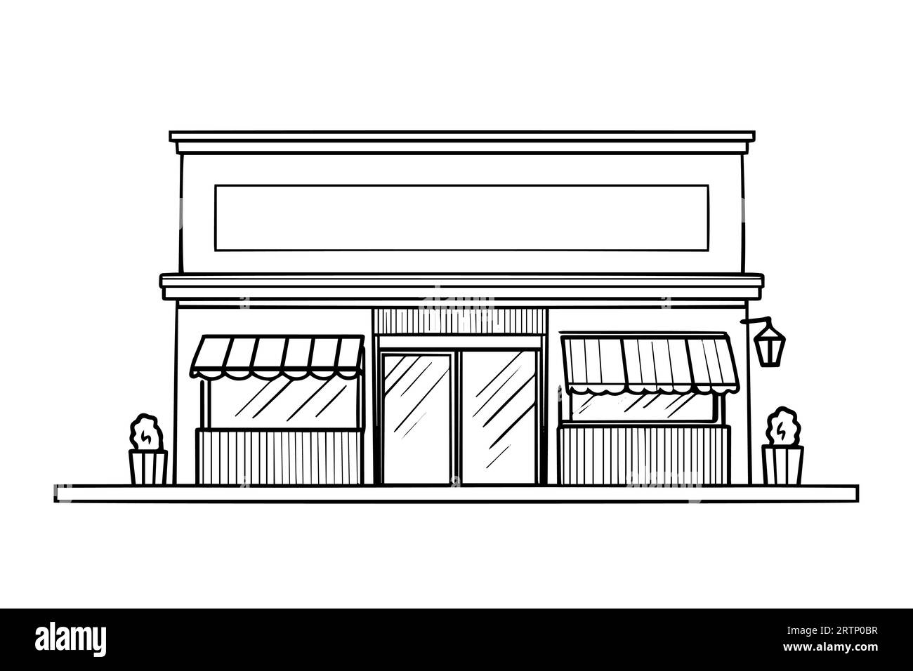 Storefront Illustration Black And White