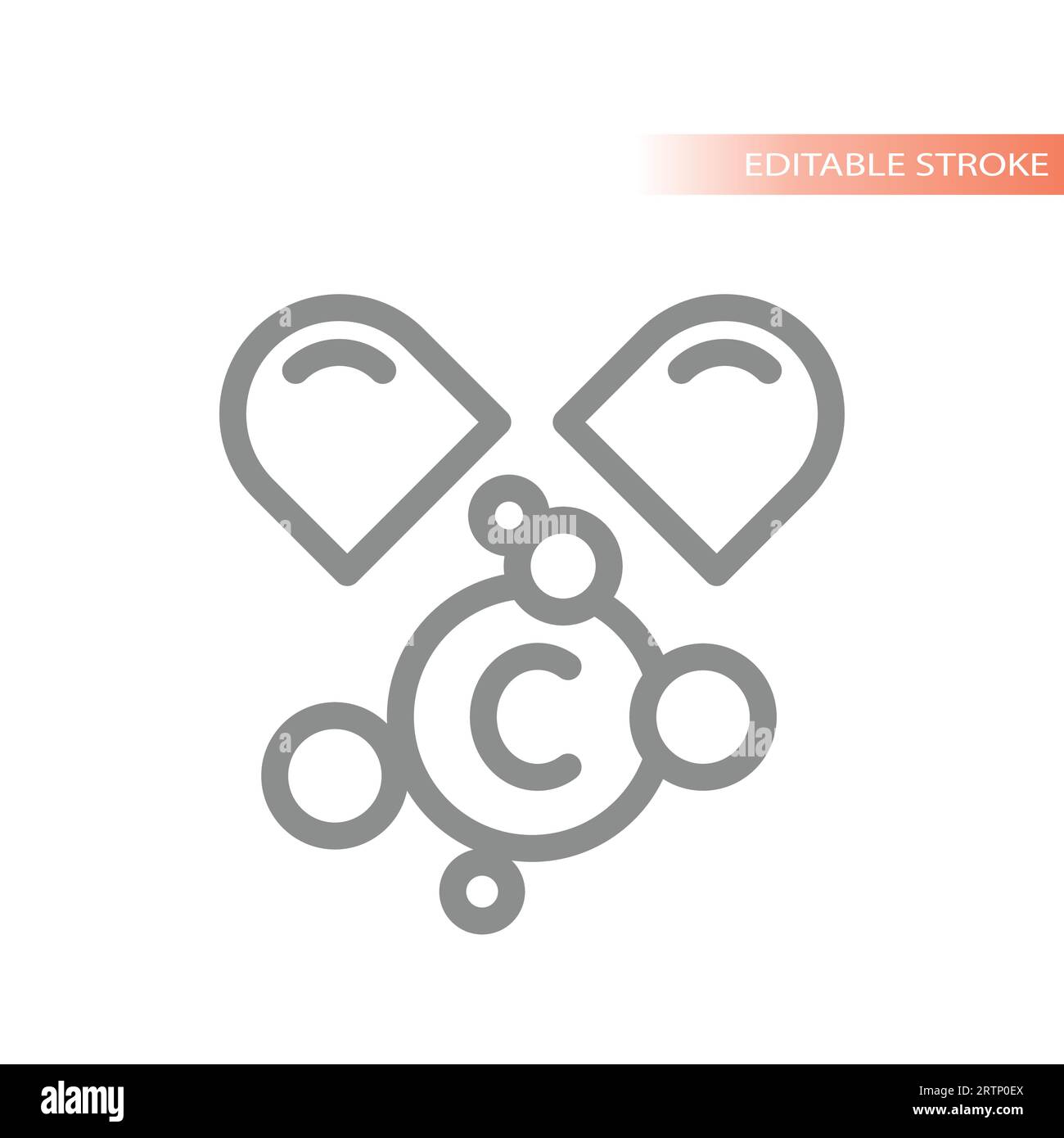 Vitamin c capsule pill line vector icon. Supplements and vitamins ...