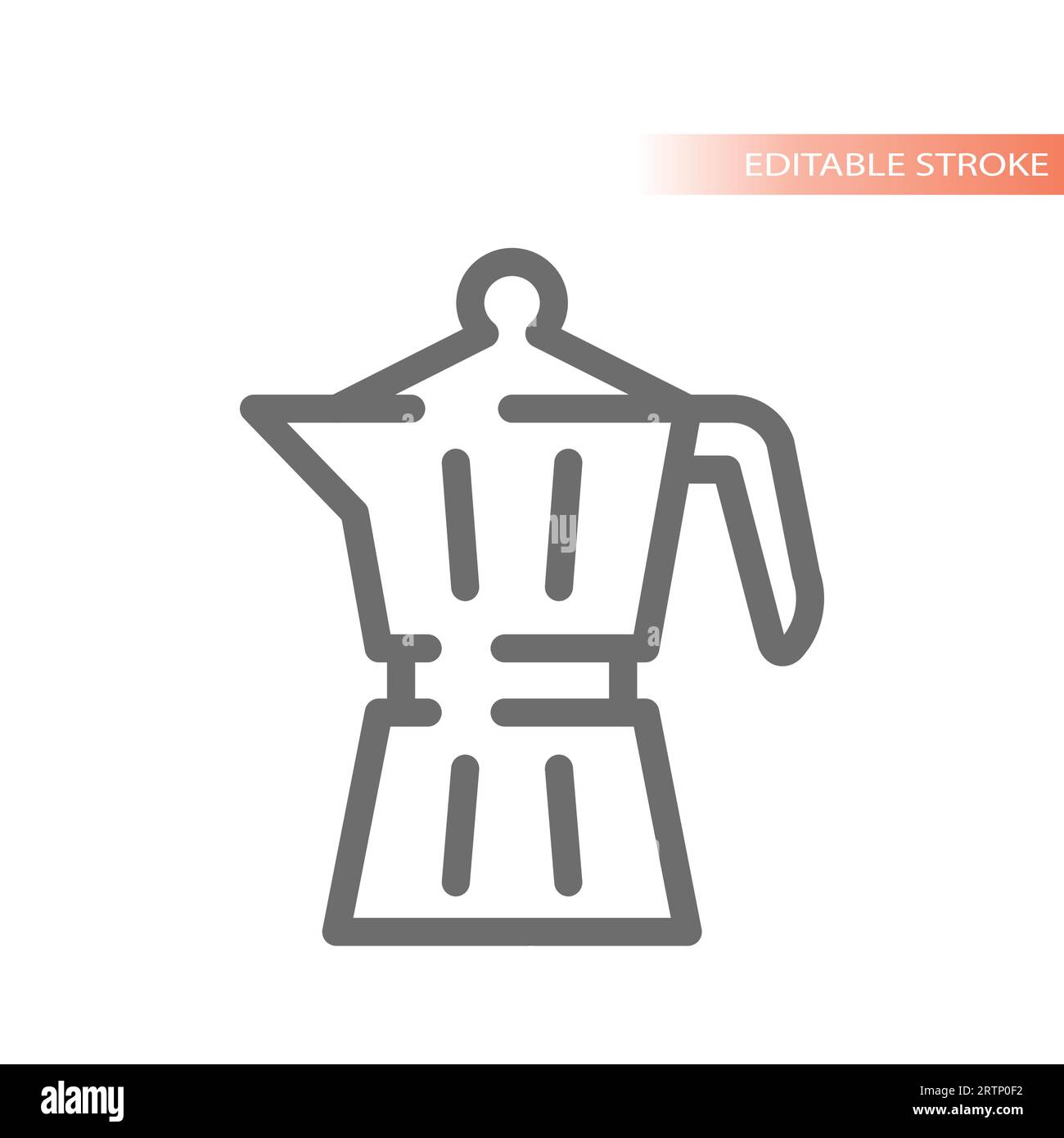Moka Pot Line Vector Icon Italian Coffee Maker Outline Stock Vector Image And Art Alamy