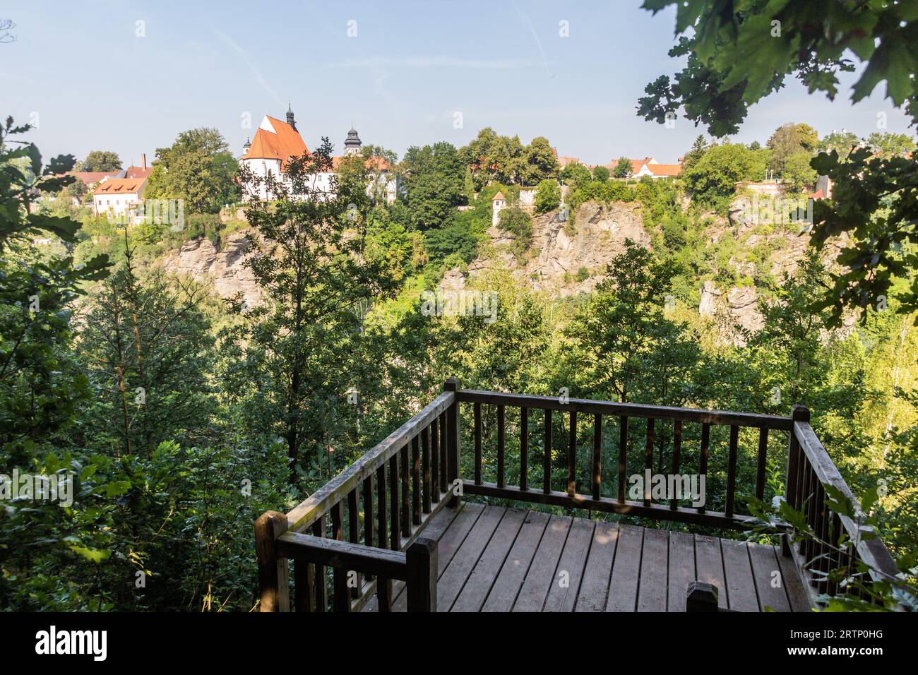 Pasovskeho vyhlidka observation platform with a view of Bechyne town ...