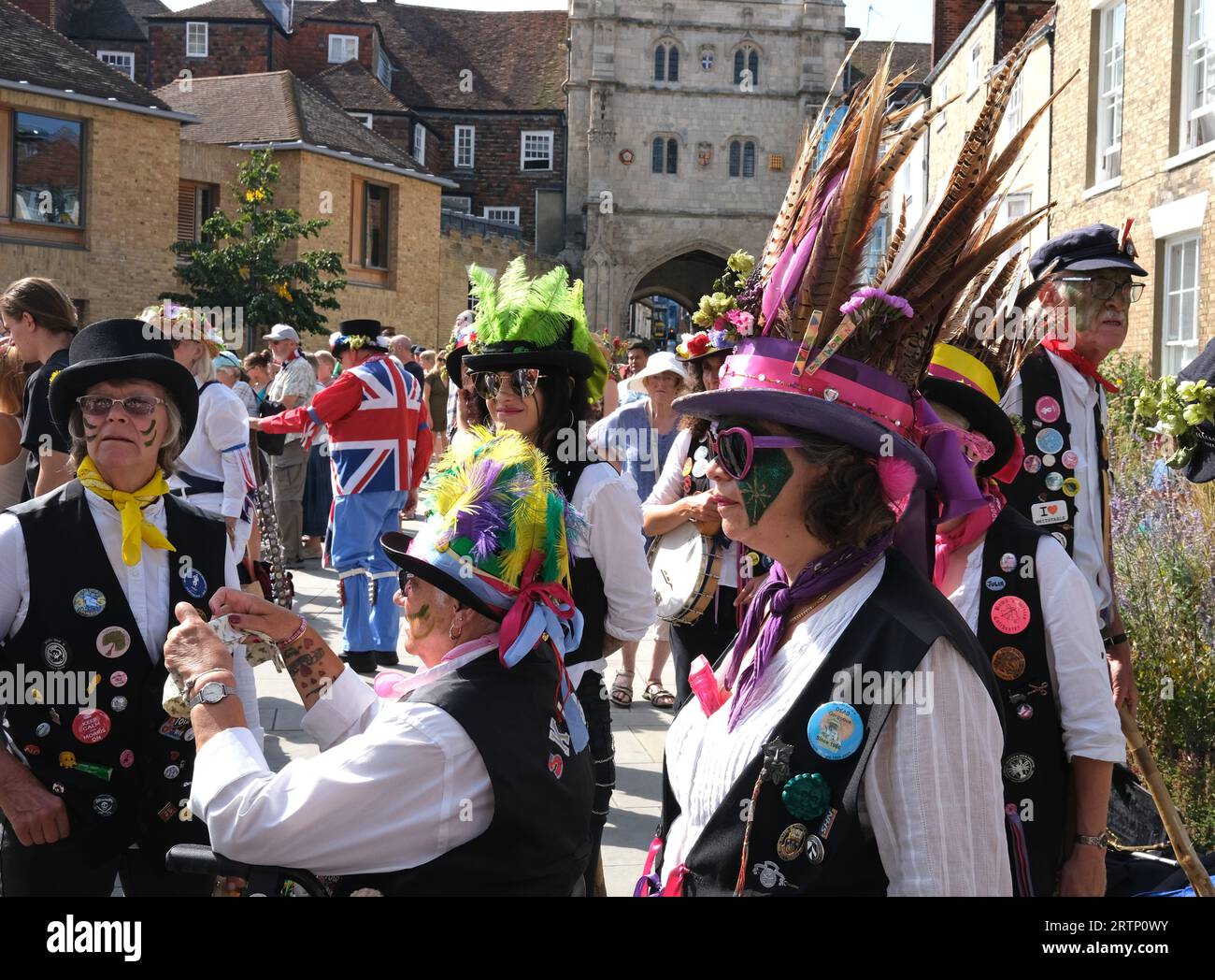East Kent Morris dancers. Following the annual Hop Hoodening service in ...