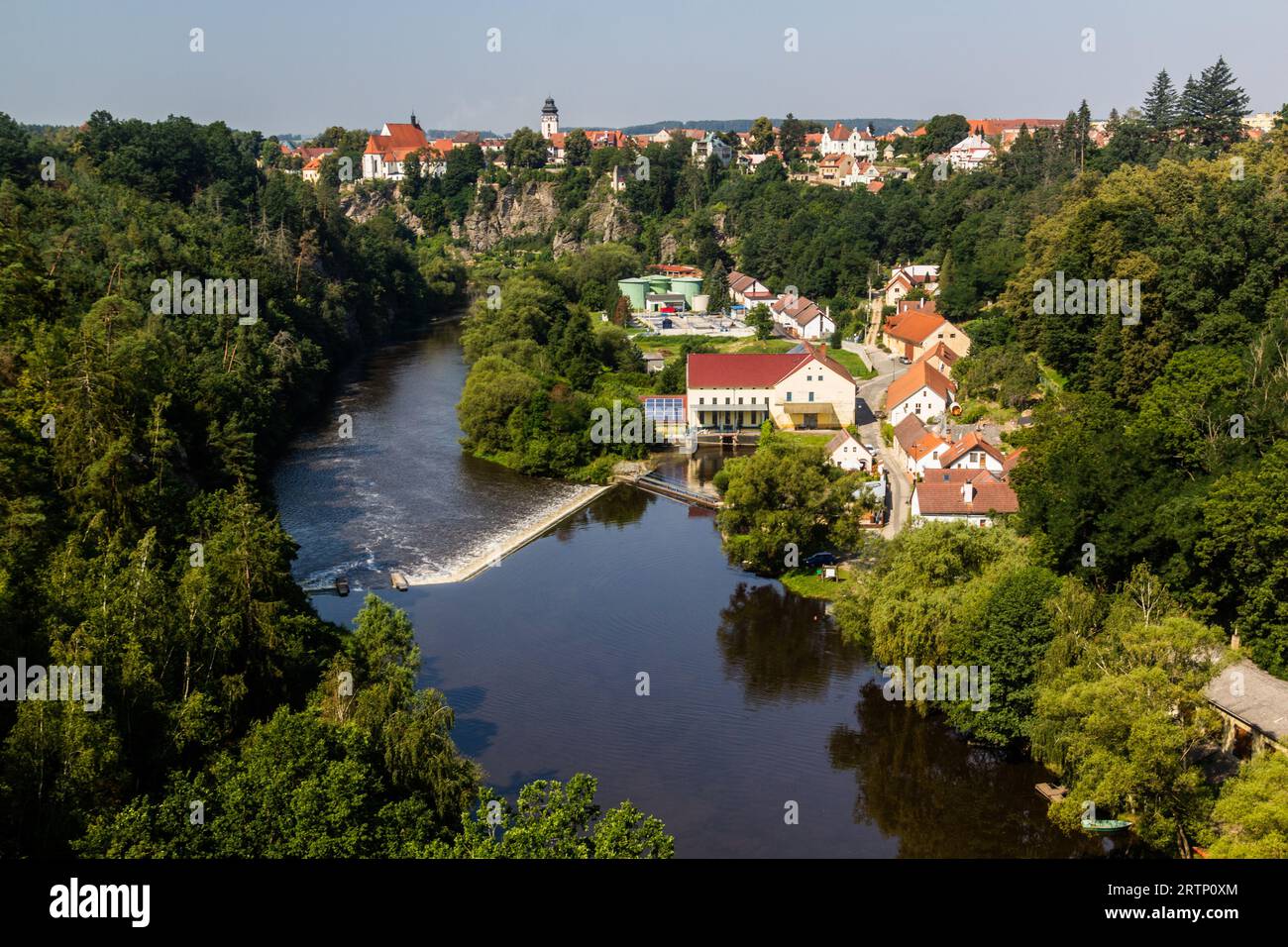 Aerial view of Bechyne town and Luznice river, Czech Republic Stock ...