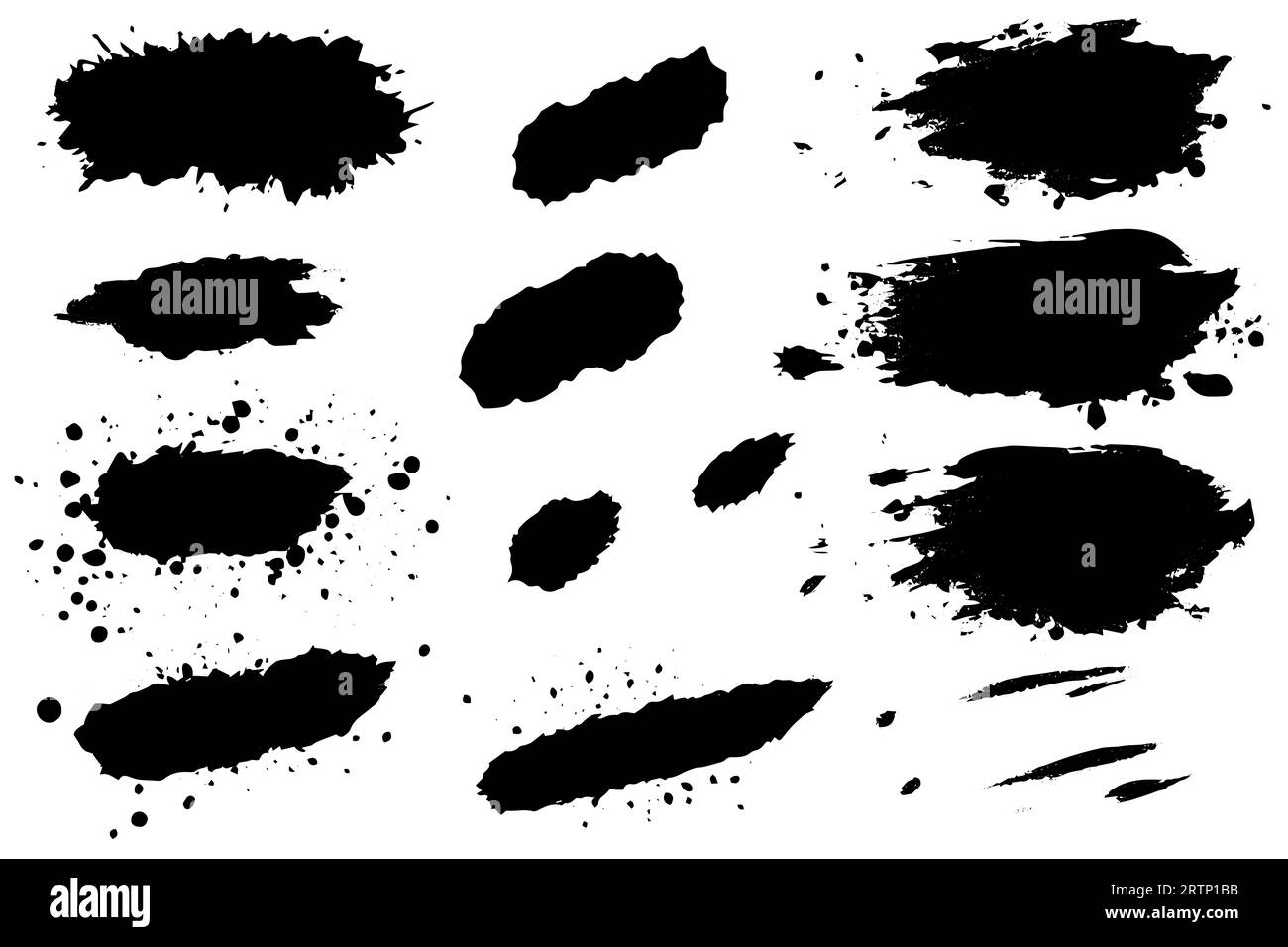 Paint brush. Black ink grunge brush strokes. Vector paintbrush set ...