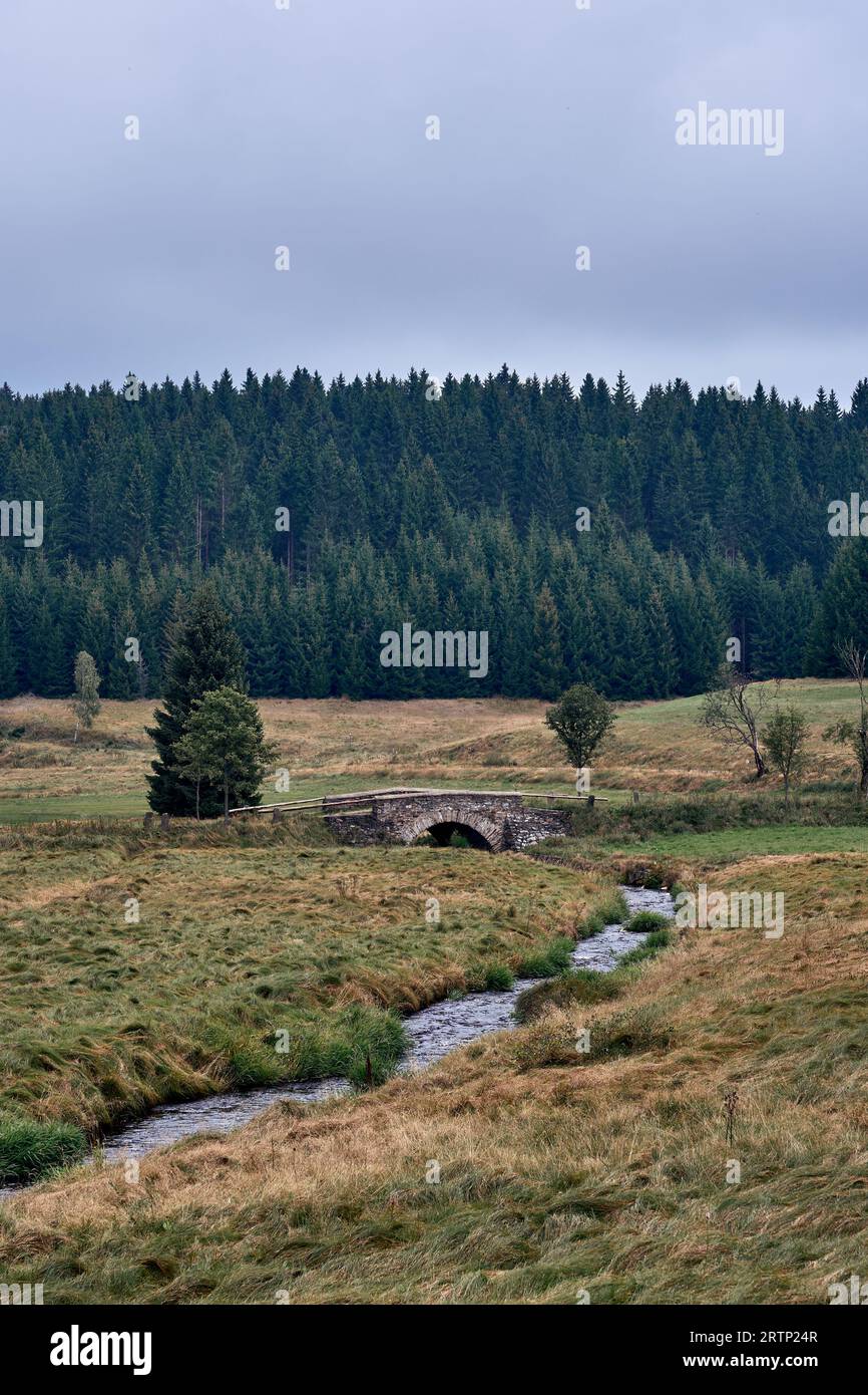 Stone Bridge in cloudy weather Stock Photo - Alamy