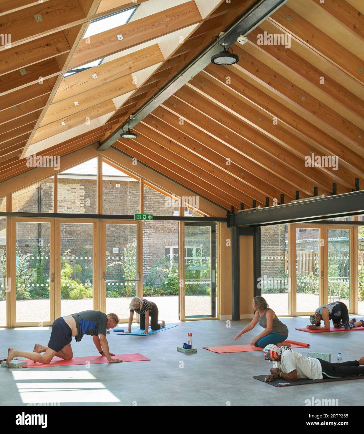 Overall Interior view during yoga class. Springfield Park, London ...