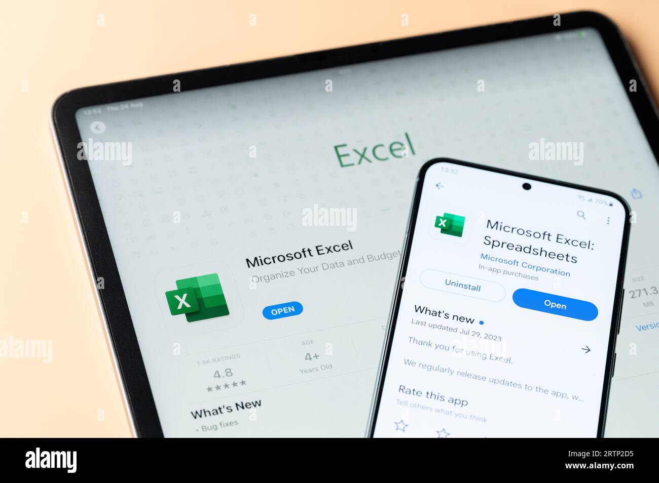 New York, USA - August 24, 2023: Microsoft excel app on Ipados and ...