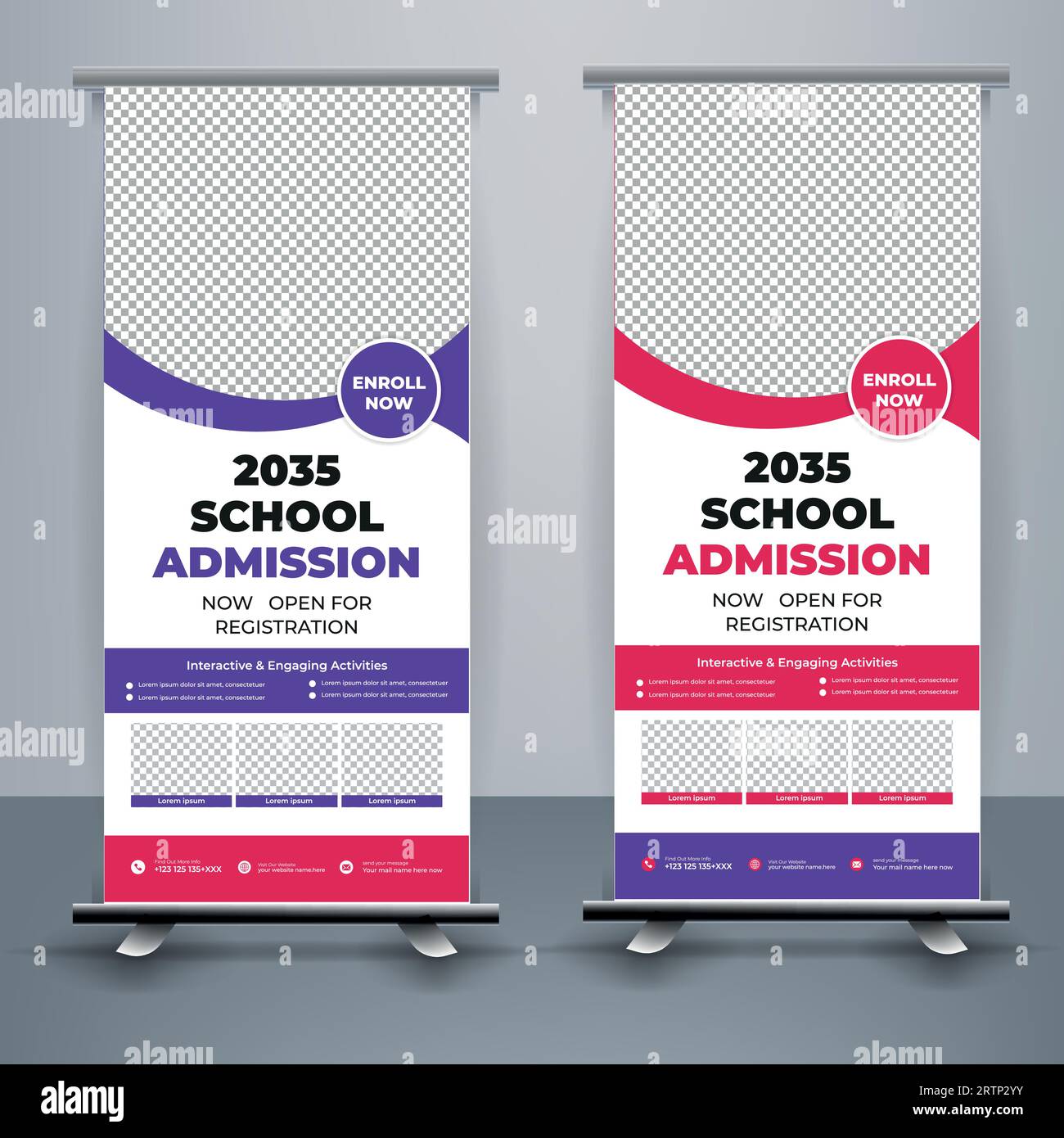 Modern and creative school admission Roll Up Banner template Premium ... Modern and creative school admission Roll Up Banner template Premium ...